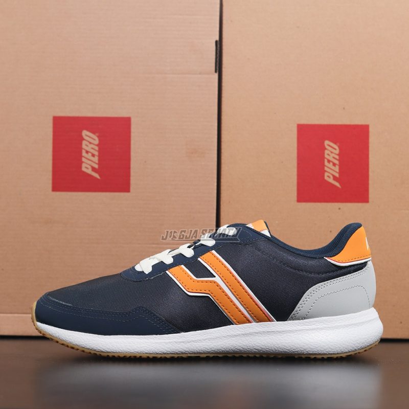 Sepatu Sneakers Piero City Evo – Navy/Orange/White - Jogja Sepatu