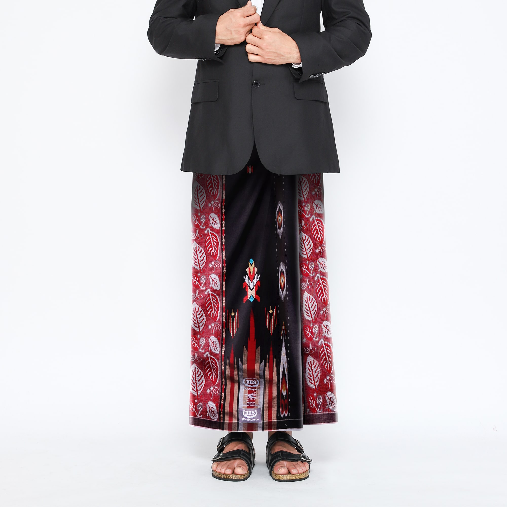 Sarung BHS Masterpiece Silver Motif Songket Jacquard Gunung Hitam Merah ...
